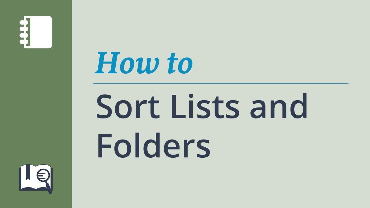 How to Sort Lists and Folders - YouTube