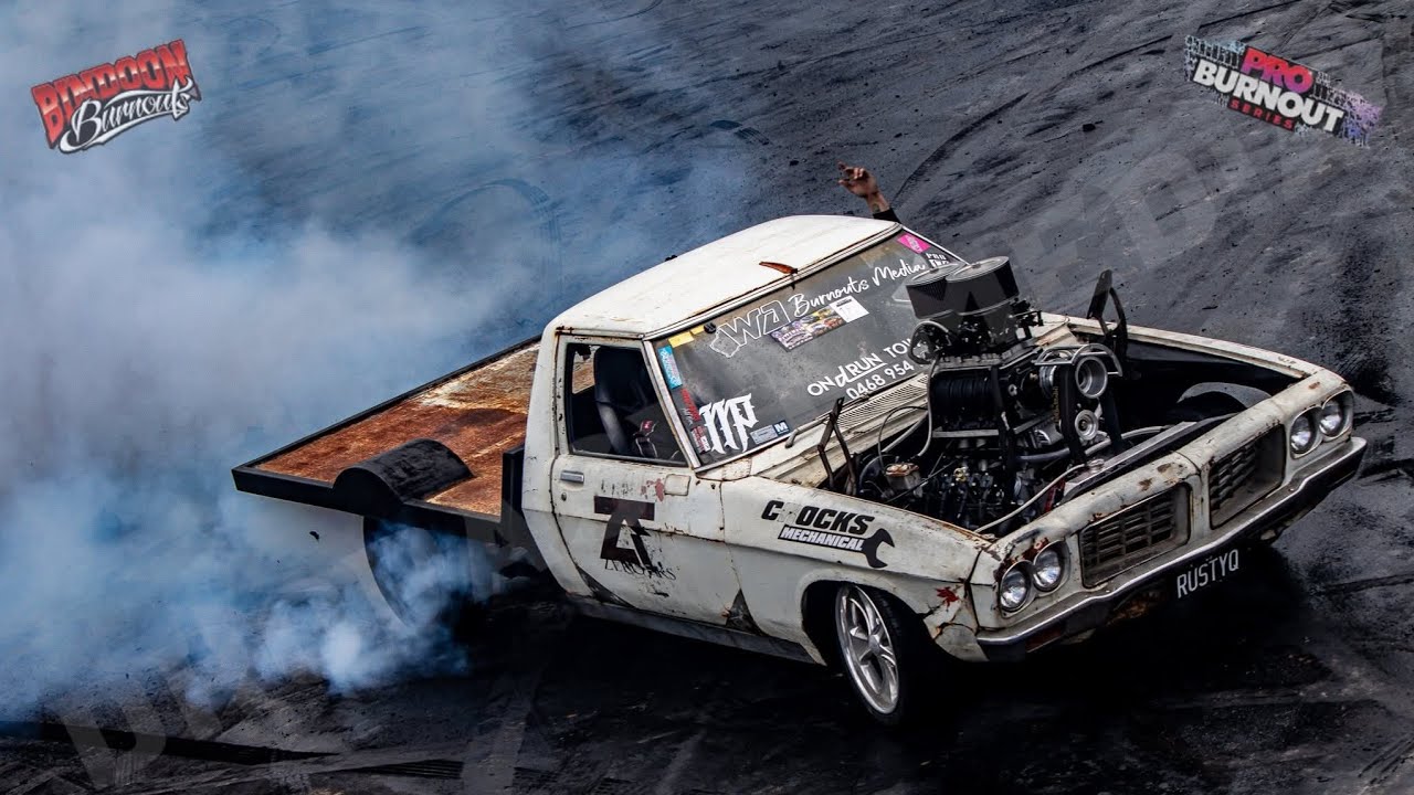 RUSTYQ AT BINDOON BURNOUTS - YouTube