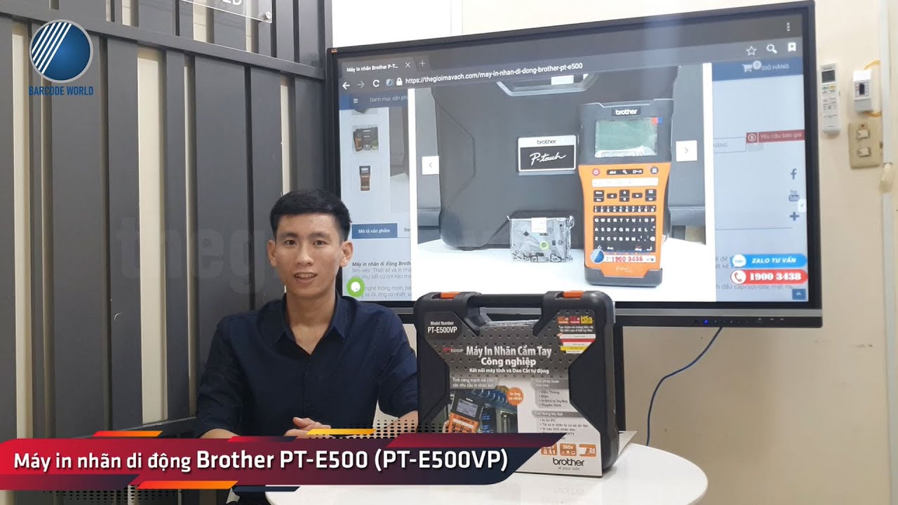 Giới thiệu và demo máy in nhãn Brother PT-E500 (PT-E500VP) cầm tay, di ...