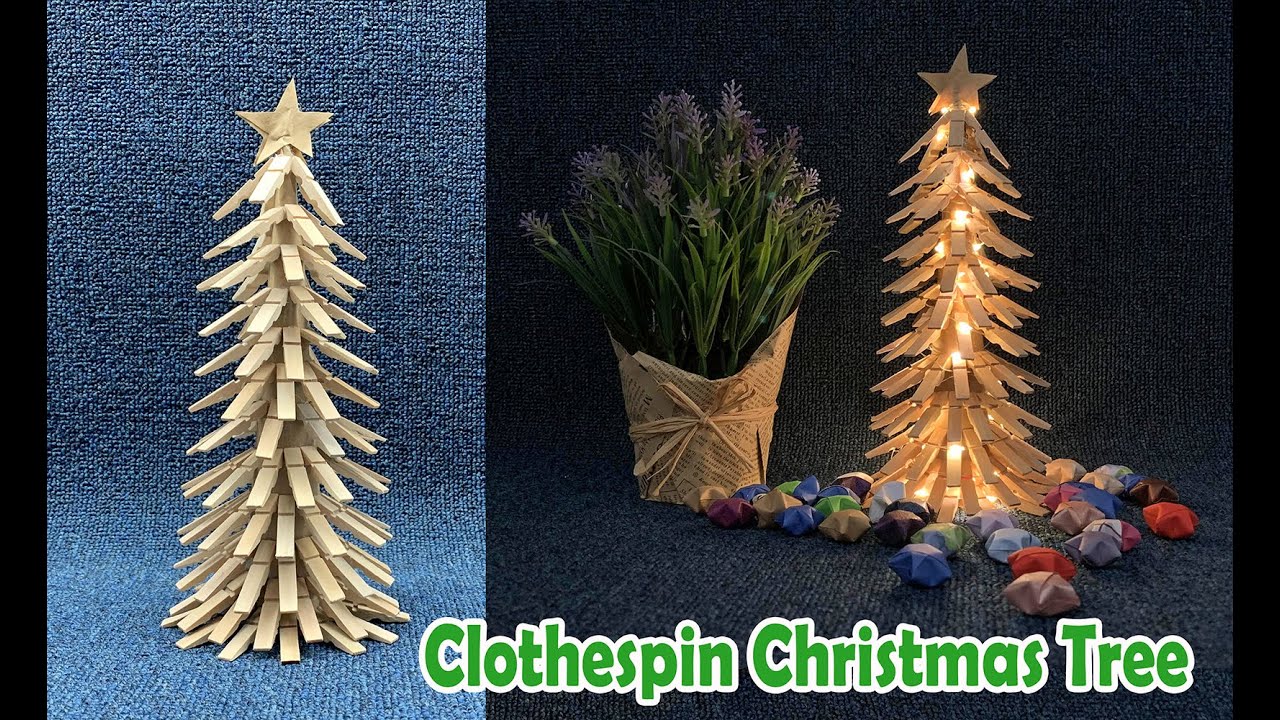 Easy DIY Clothespin Christmas Tree - YouTube