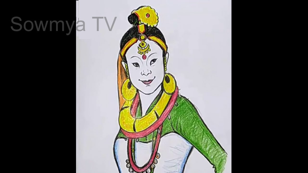 adivasi drawing / aadivasi drawing / tribal women Drawing / tribal girl ...