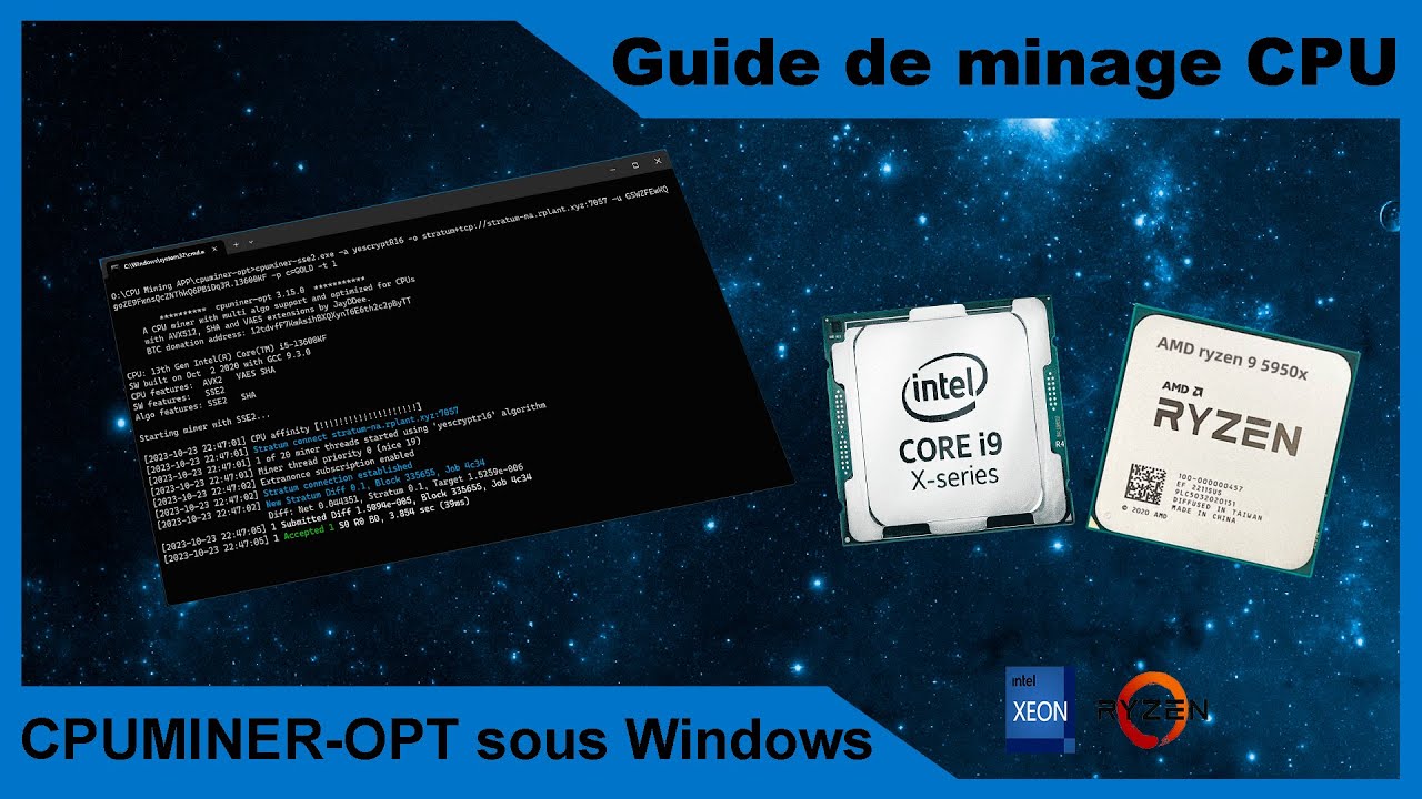 [Tuto] Comment miner avec cpuminer-opt sur Windows - YouTube