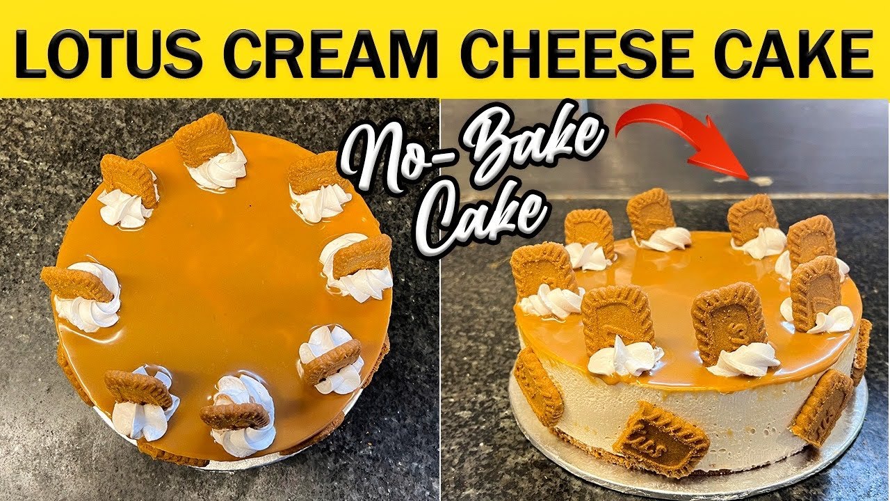 Lotus Cream Cheese Cake | Only 5-Ingredients No-Bake Cake Recipe - YouTube