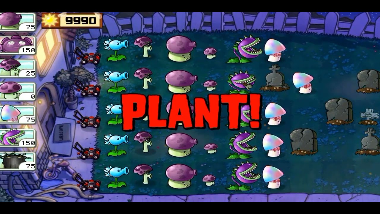 PvZ Endless Night Plants are Aggressive At night time - YouTube