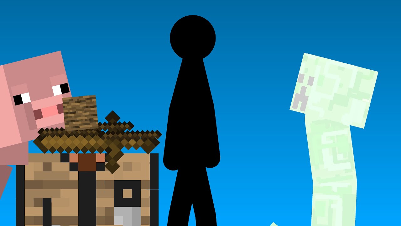 Minecraft but the player is a stick figure (Episode 1) - YouTube