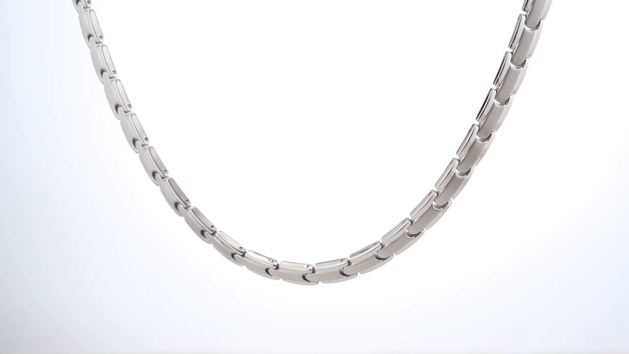 Smooth Style Titanium Mens Two Tone Flat Link 20 inch Chain SN9158 by ...