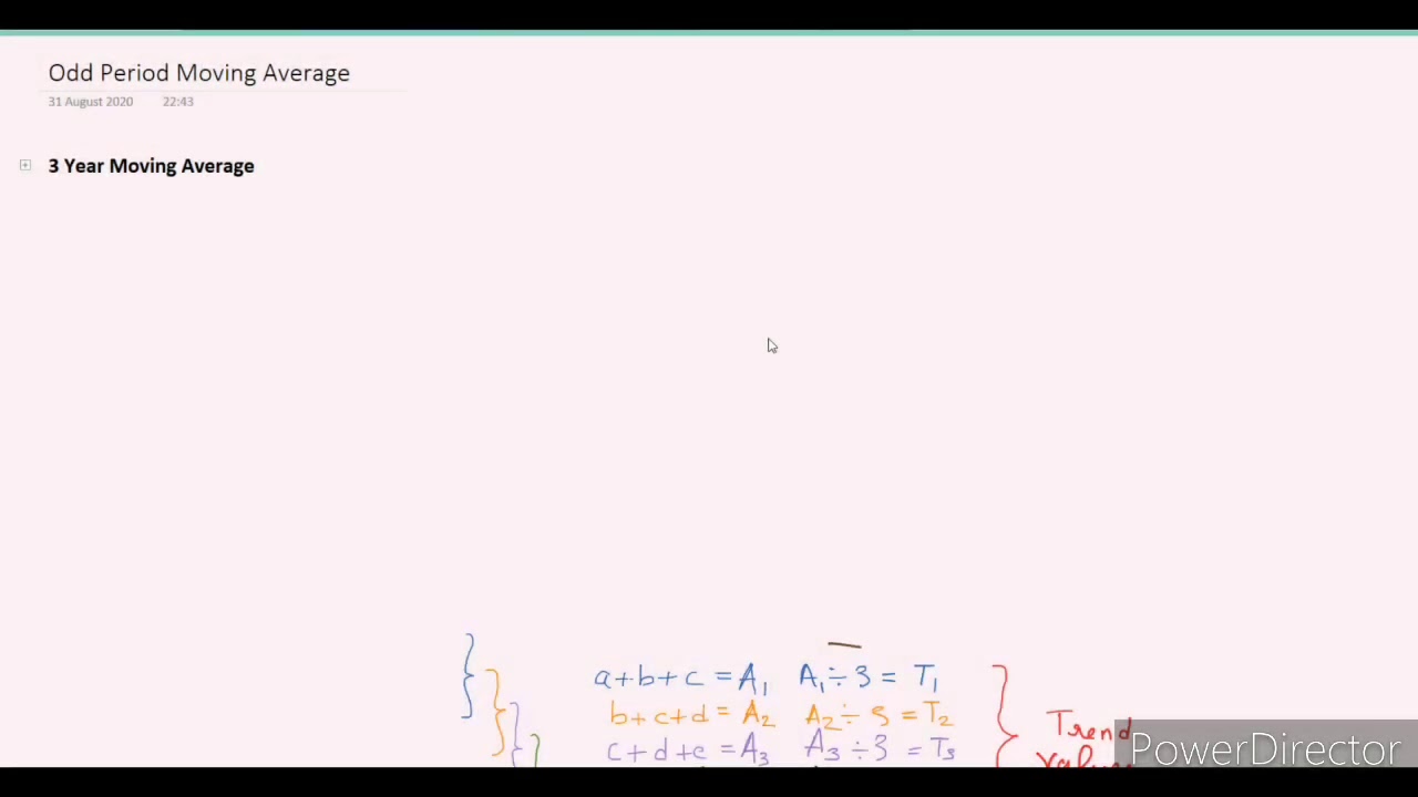 Finding Trend values using an Odd period Moving Average-Part 1 - YouTube
