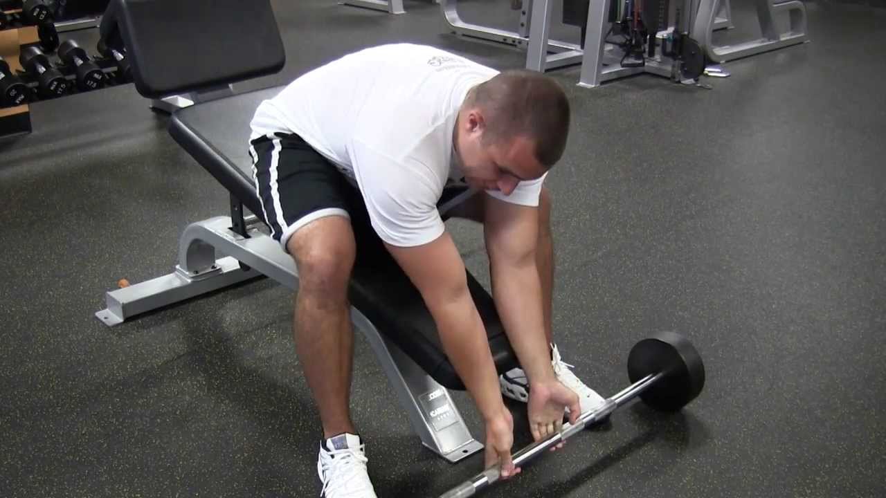 101 Pro Bodybuilding Tip: Decline Barbell Palms Up - Wrist Curls - YouTube