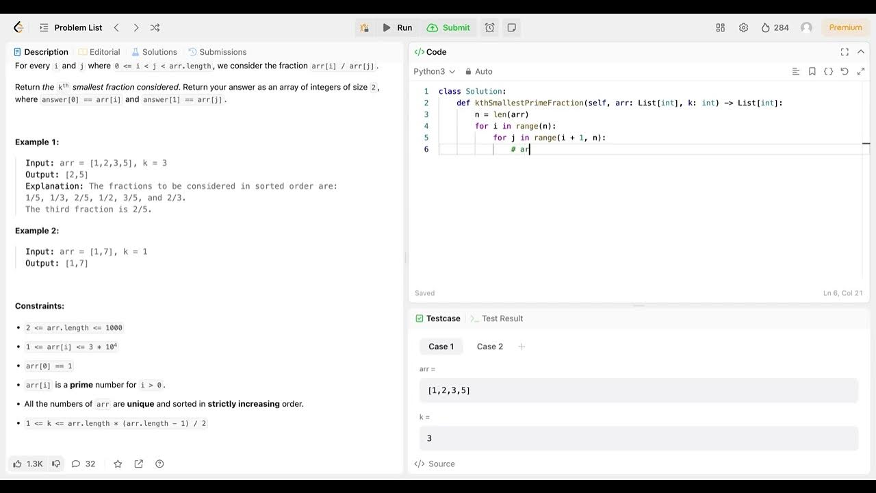 Leetcode Dcc May 2024 Day 10 786 K Th Smallest Prime Fraction Youtube