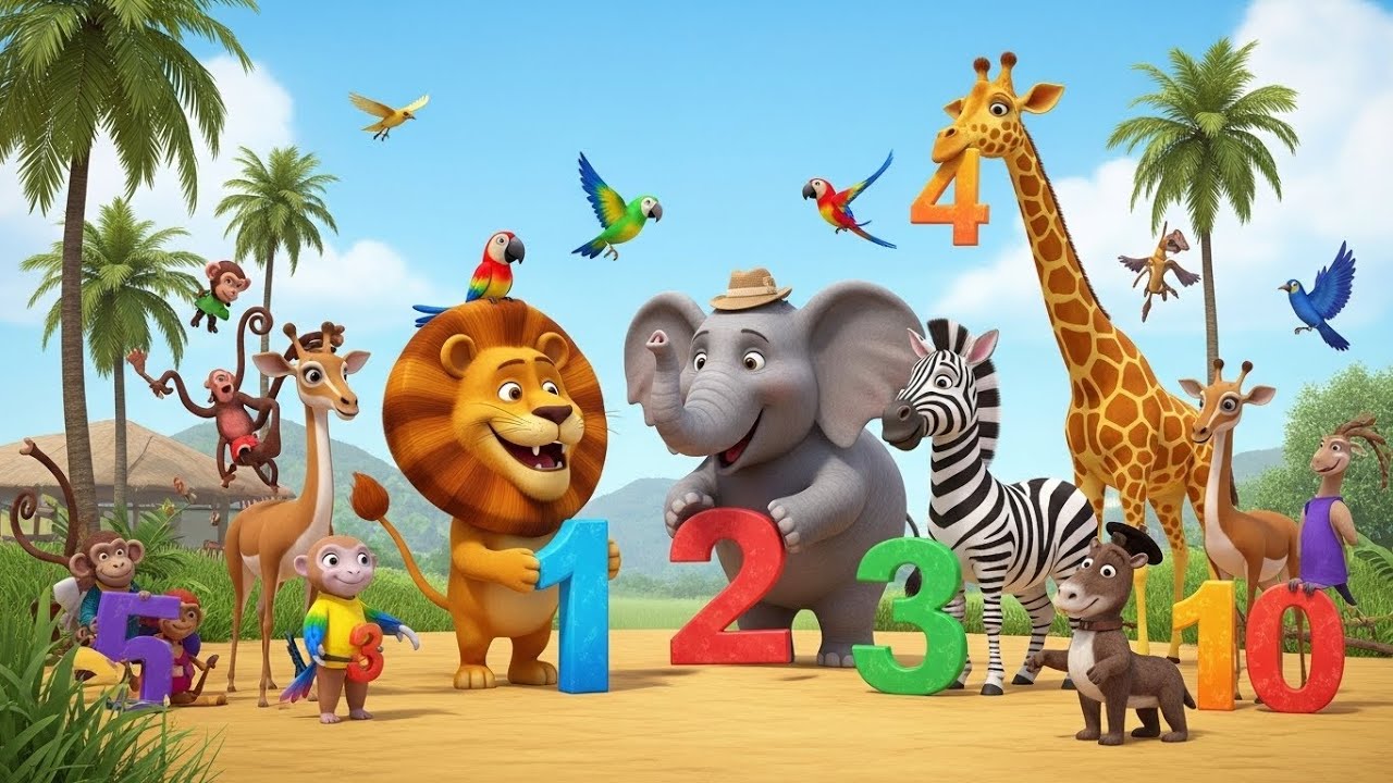 Counting Safari Adventure Numbers | Learn to Count with Animals ...