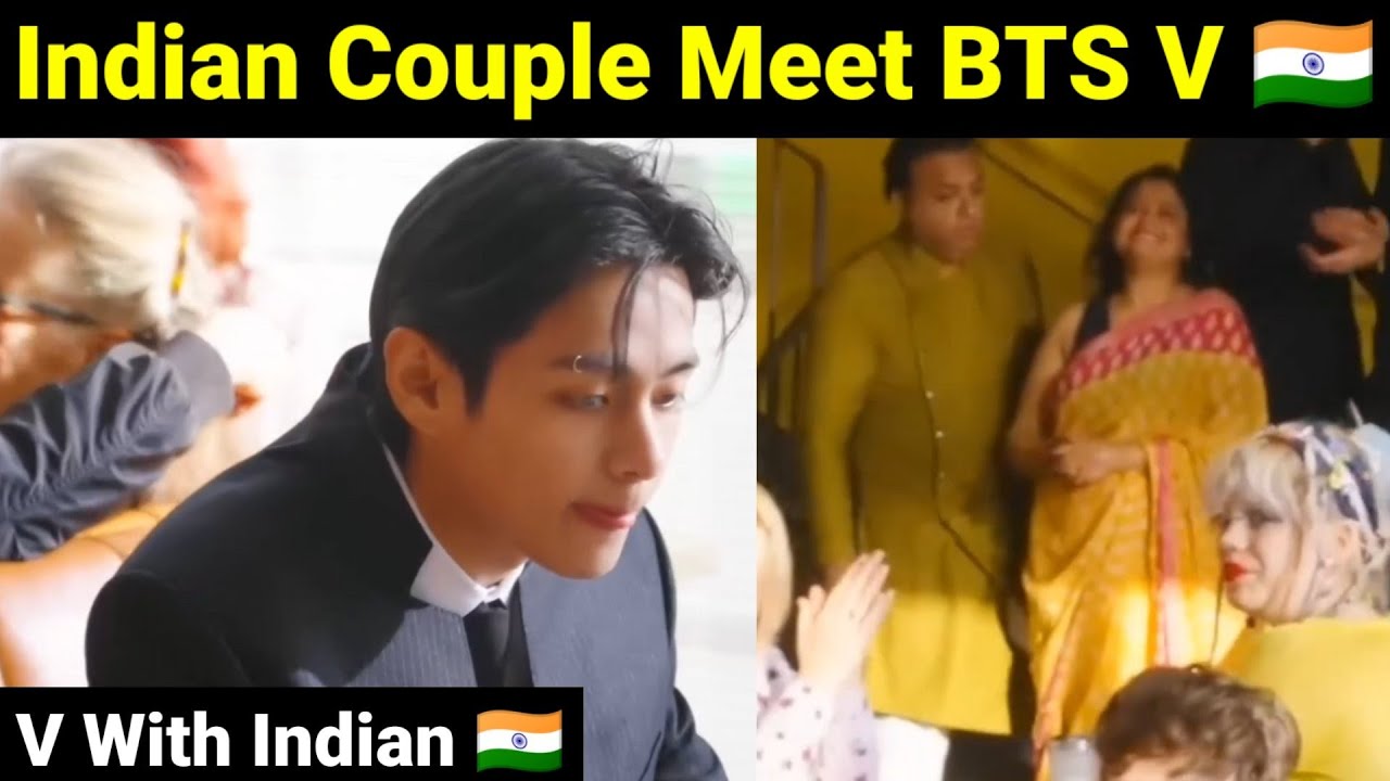 Indian Couple Meet BTS V 🇮🇳 | Taehyung With Indian Couple - YouTube