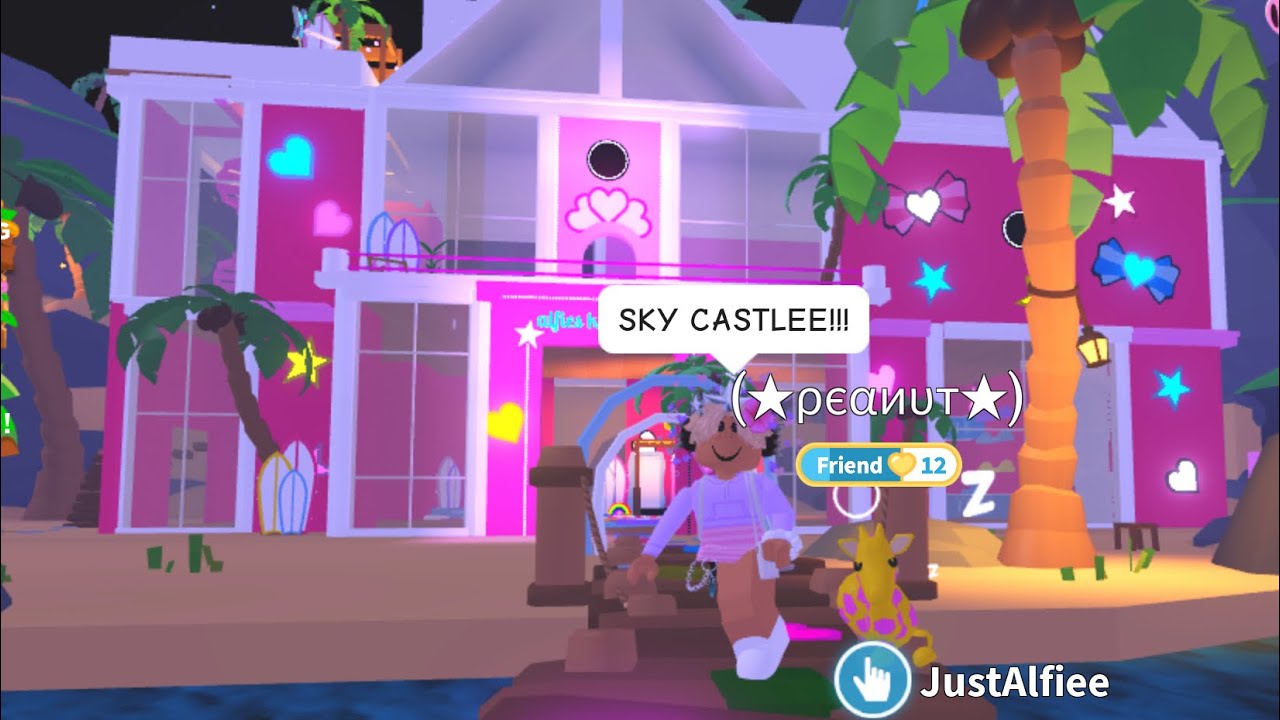 A preppy sky castle I built! #preppy #roblox #adoptme #cute #pink #mega ...