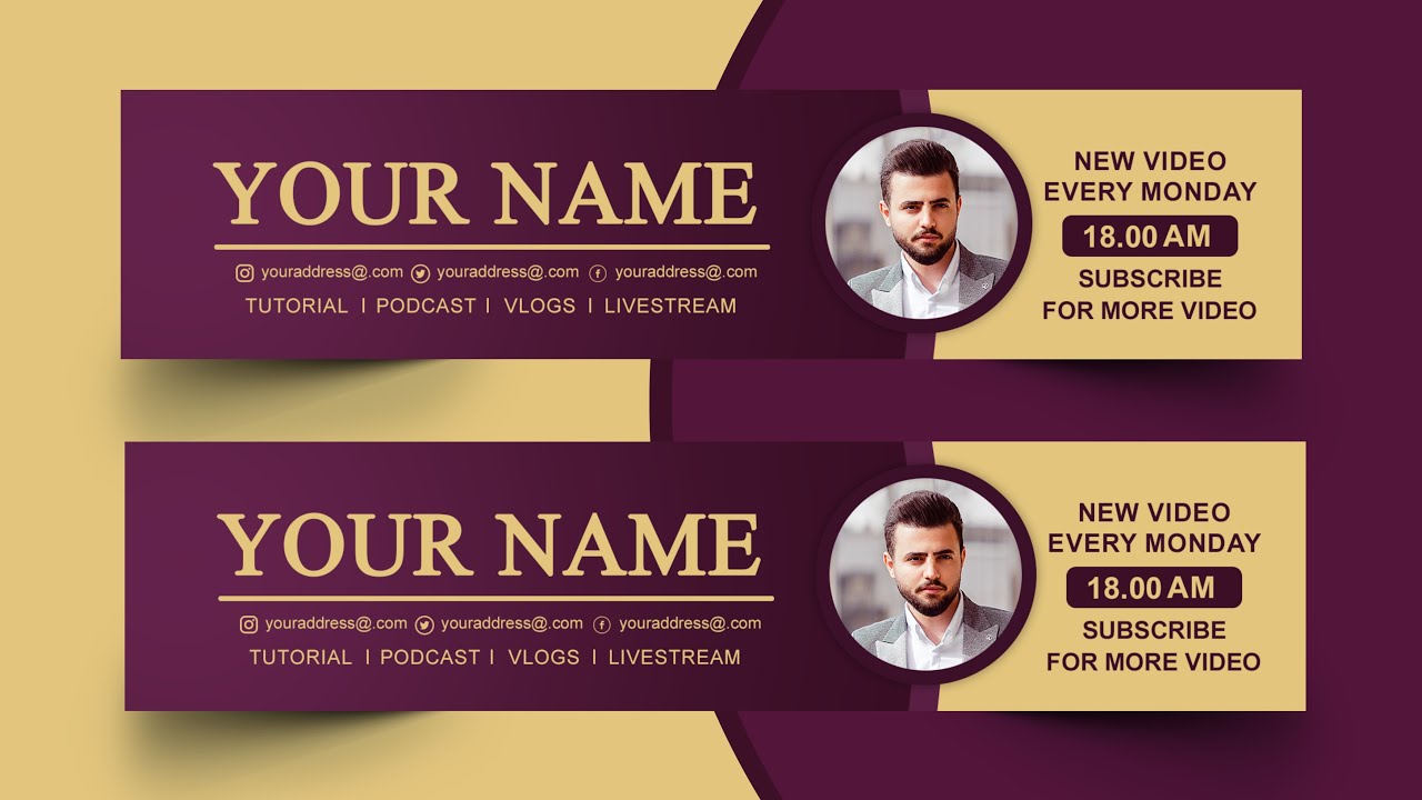 How To make a Youtube Channel Art Banner - Photoshop Tutorial - YouTube