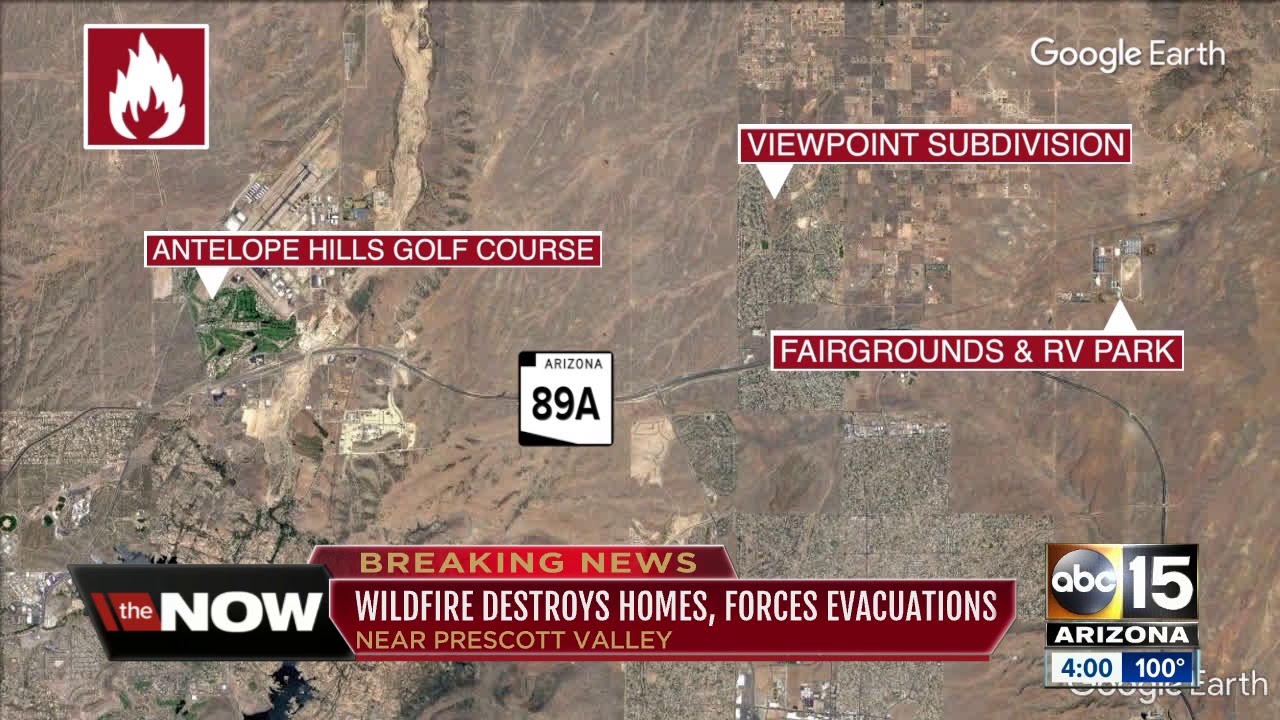 Viewpoint wildfire burns 2,000 acres near Prescott Valley - YouTube