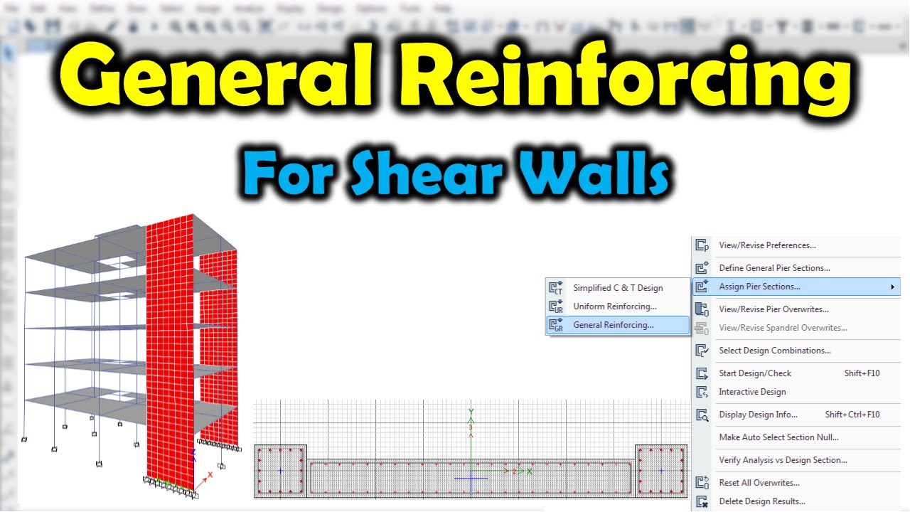 How To Work With General Reinforcing in Shear Walls Design? - YouTube