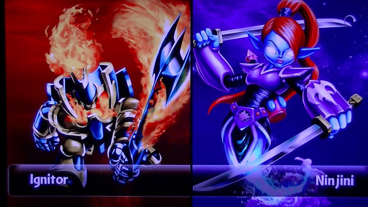 SKYLANDERS GIANTS LEGENDARY IGNITOR VS NINJINI - YouTube