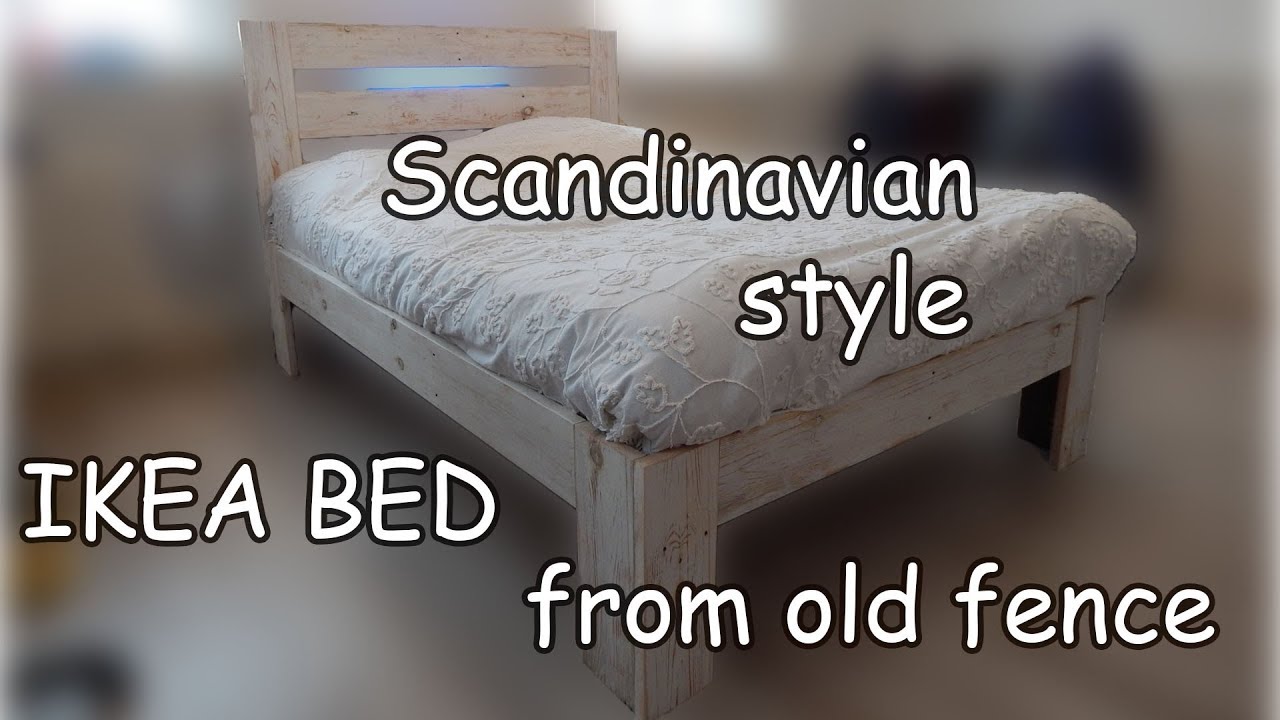 Scandinavian style homemade IKEA bed from old fence. DIY. Part 2. - YouTube