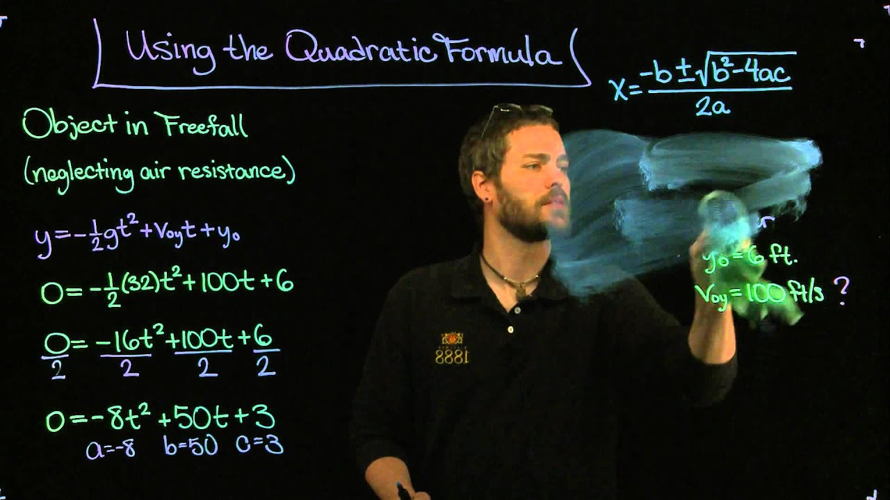 Quadratic Formula - Gravity Application - YouTube