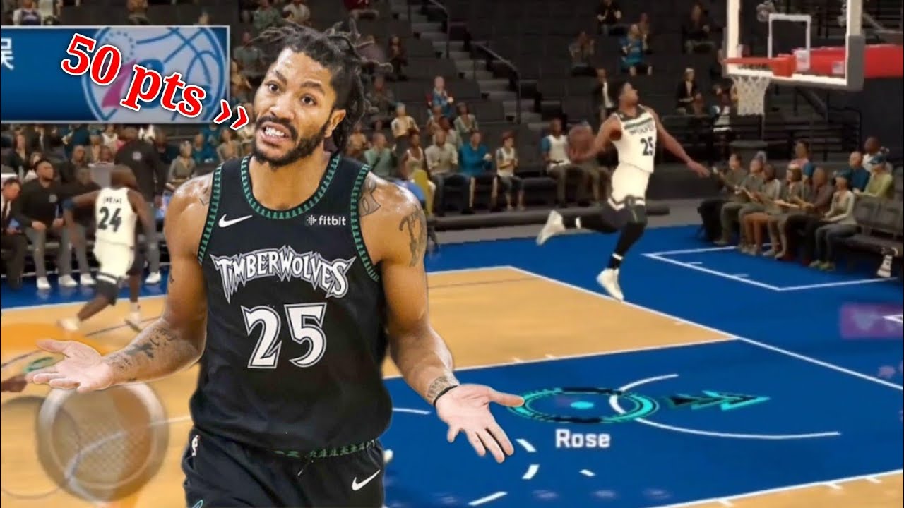 NBA 2K Mobile | 來挑戰Derrick Rose經典爆砍50分之戰😃 | 玫瑰永不凋零🌹🌹 - YouTube