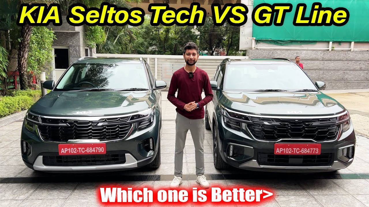 NEW KIA Seltos GT vs Tech Line Comparison l Aayush ssm - YouTube