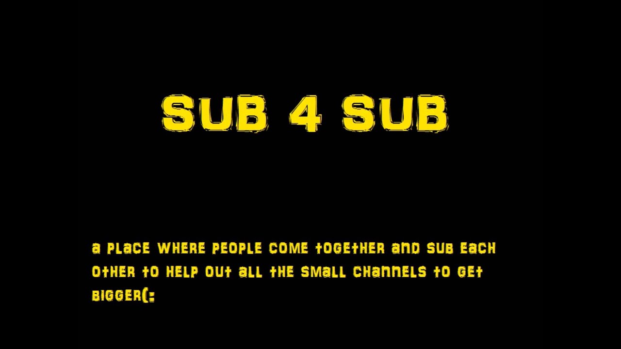SUB 4 SUB CENTER - YouTube