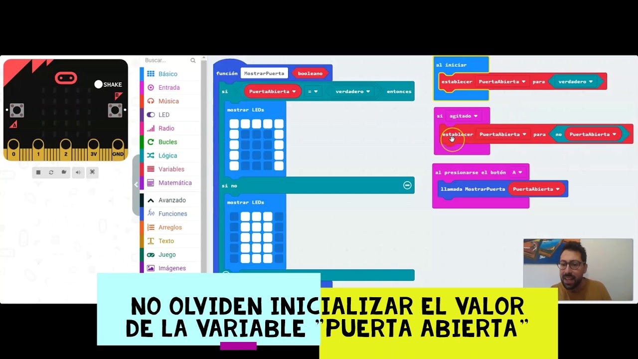 Funciones microbit - ¡juego de las puertas! Ejercicios con Rodrigo. - YouTube