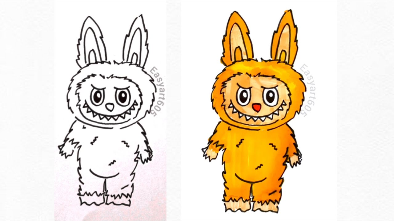 😱 Labubu Doll Drawing | 😲 Simple Drawing For Kids | Labubu Drawing # ...