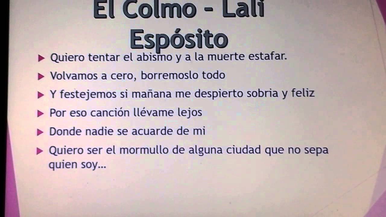 El colmo - Lali Espósito - con letra. - YouTube