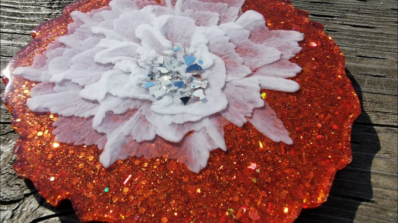Fire opal flower resin geode coasters Video # 85 - YouTube