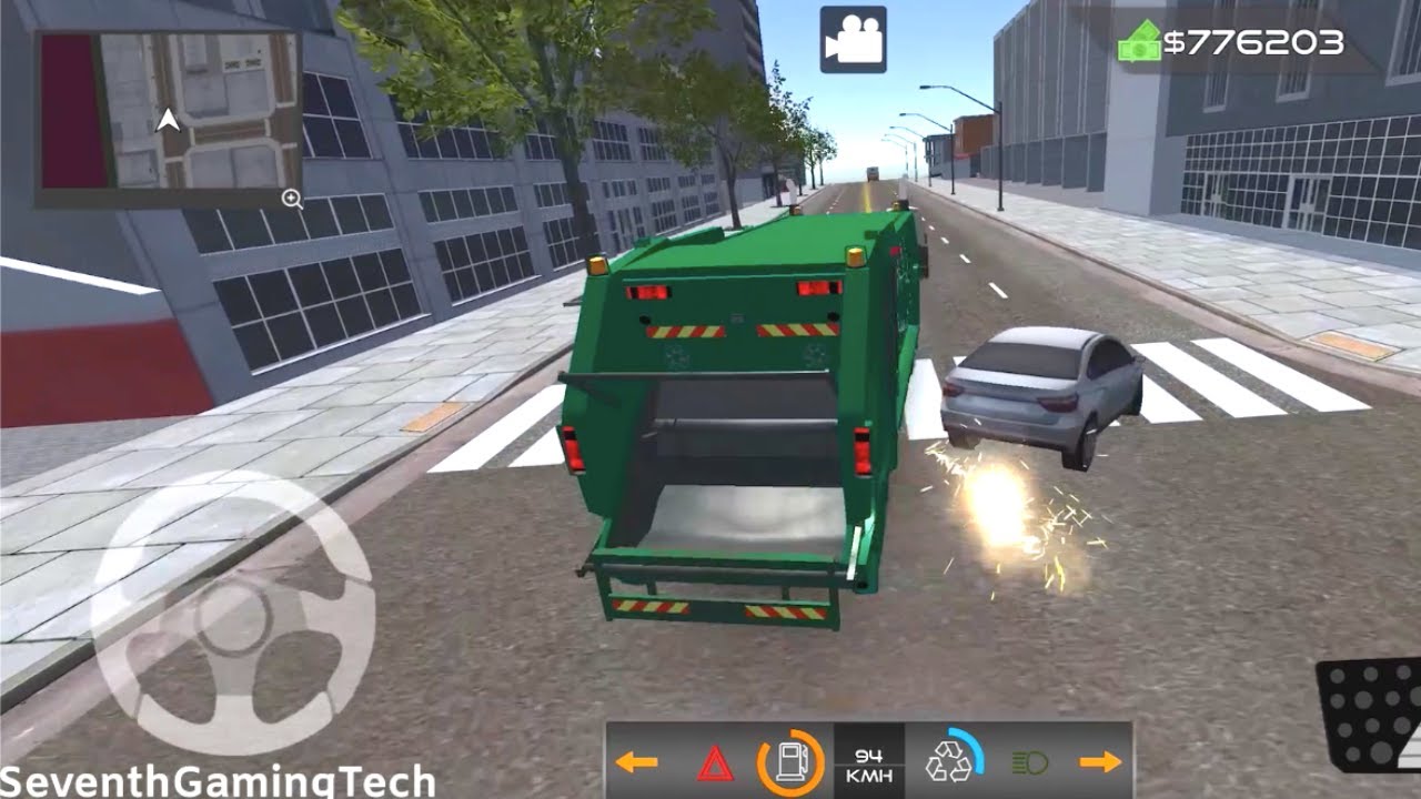 Crash Closed Green Trash Truck - Garbage Truck Recycling Simulator ...