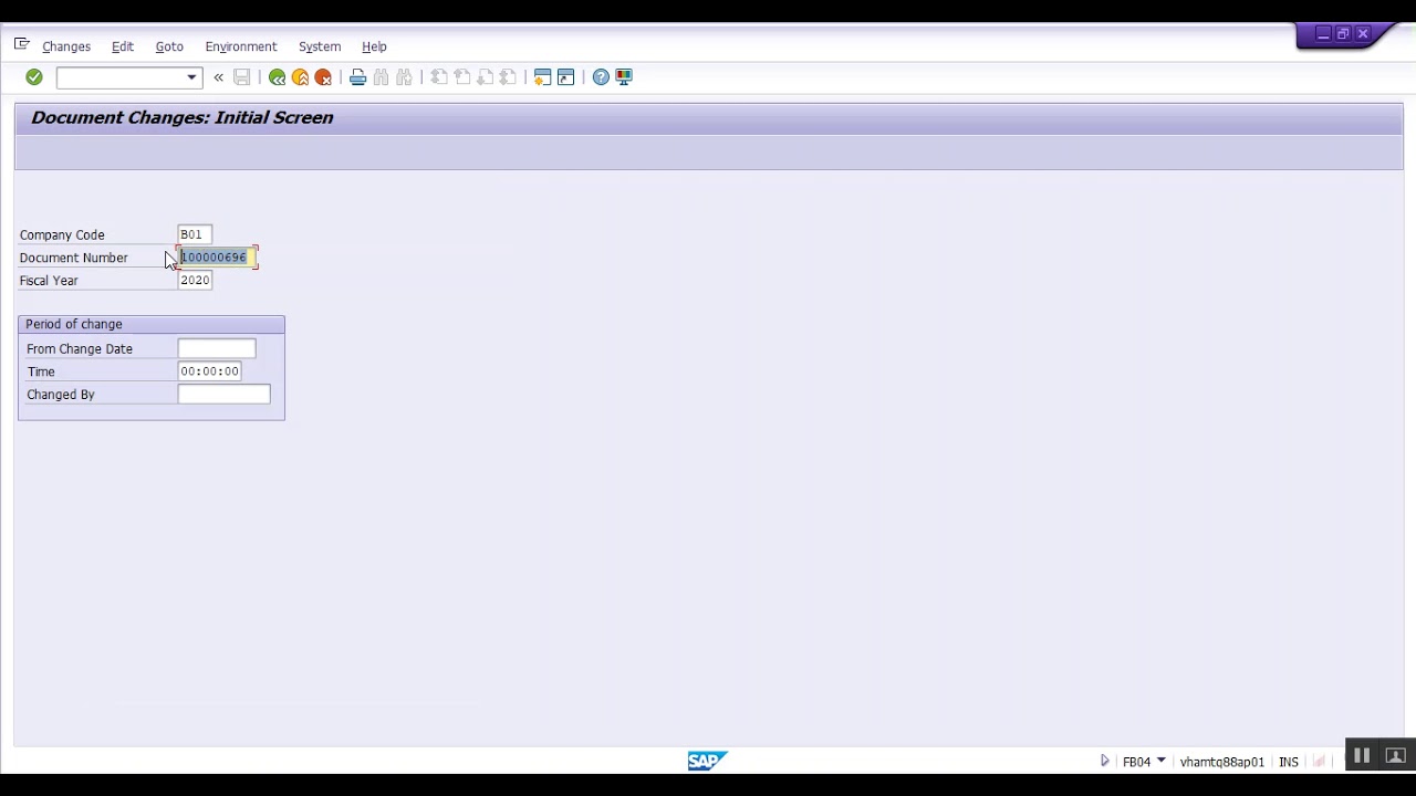 FB04 Display Changes GL Document - YouTube