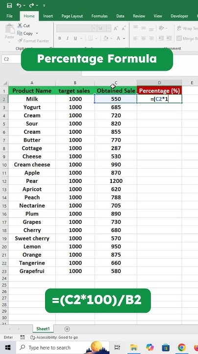 How to Calculate Percentage in Microsoft Excel | Excel Tricks | Percentage Formula - YouTube