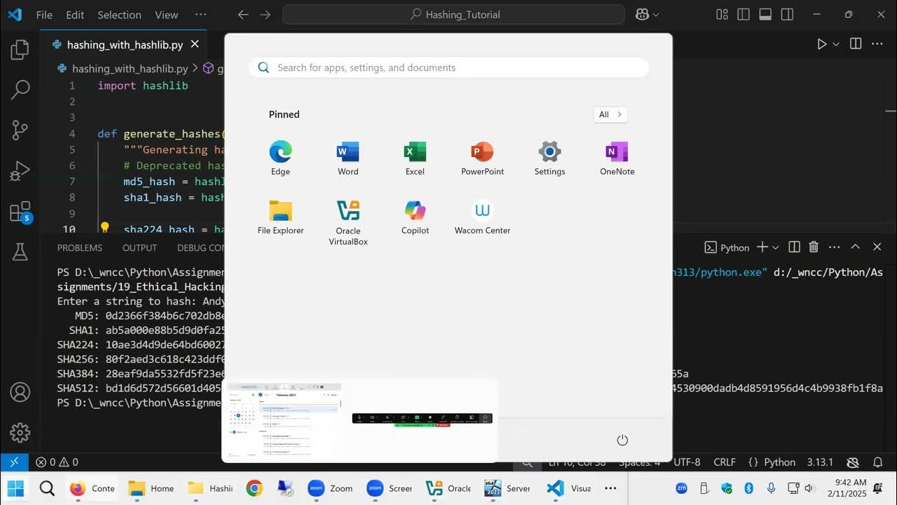 Wk05 Python Hashing Tutorial - YouTube