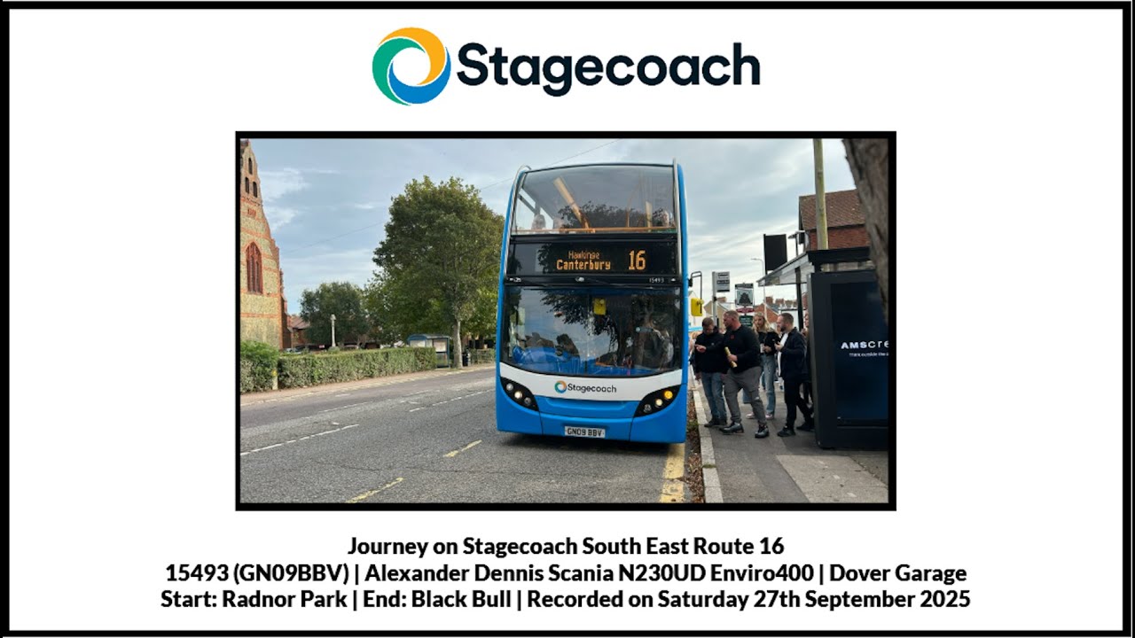 Journey on Stagecoach South East Route 16 | 15493 (GN09BBV) - YouTube