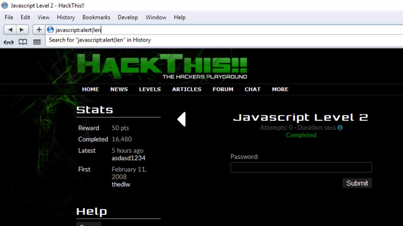 Hackthis Javascript Level 2 - YouTube