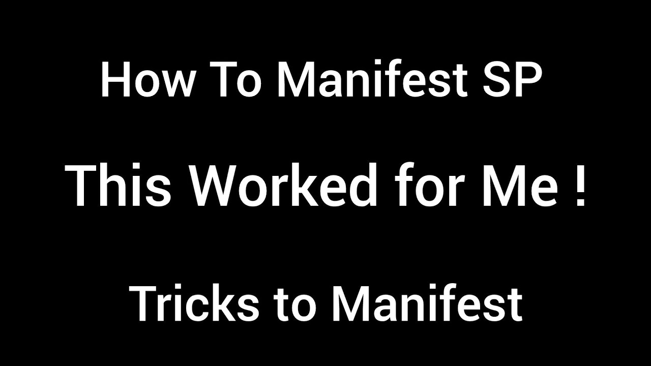 How To Manifest SP ? This Worked ! Tips to Manifest Relationship | Law ...