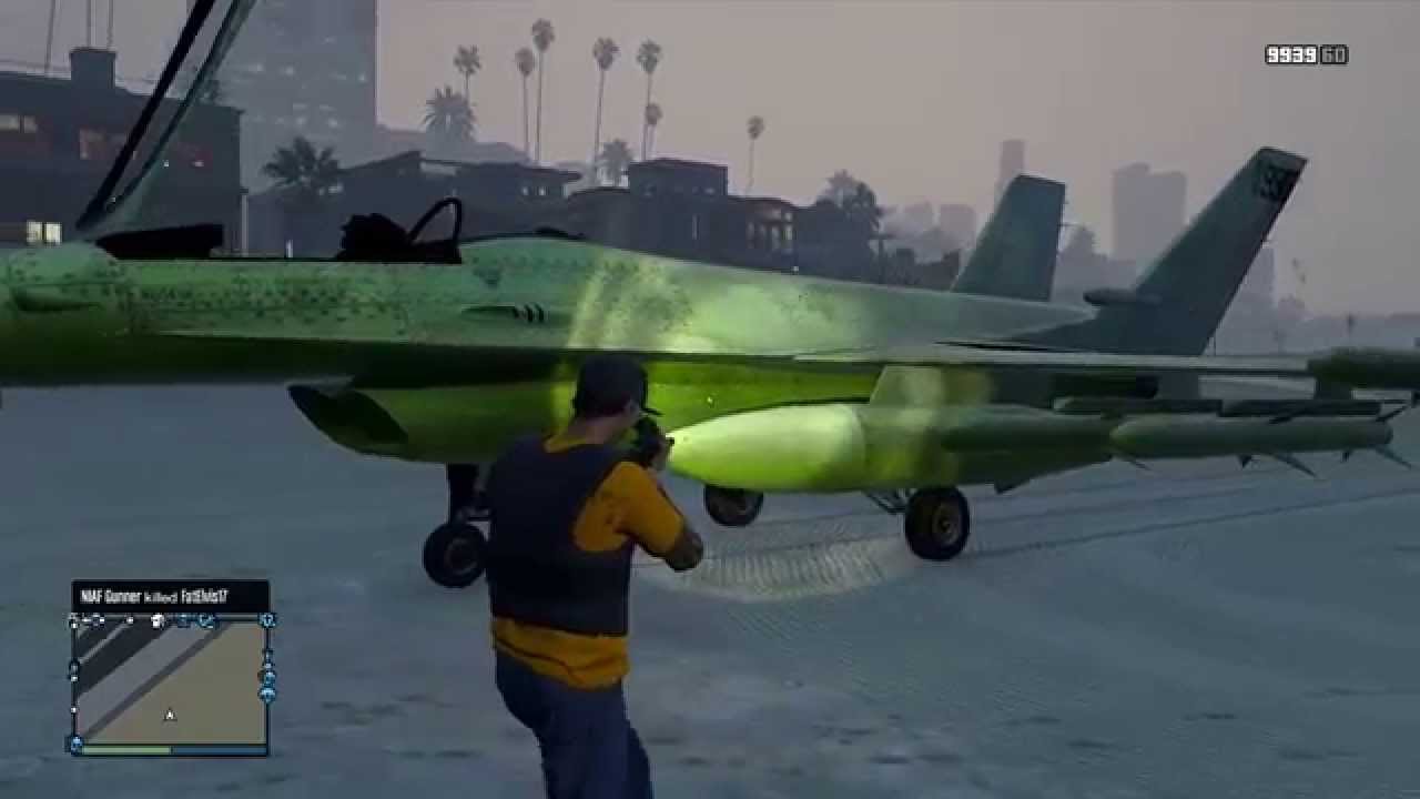GTA V: Lime Green Military Jet Online (After 1.12 Patch) - YouTube