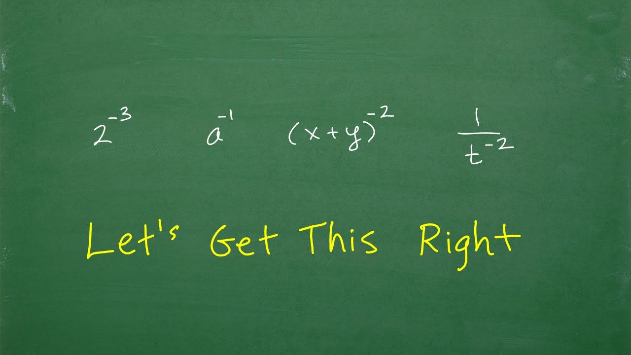 Negative Exponents – let’s get this right - YouTube