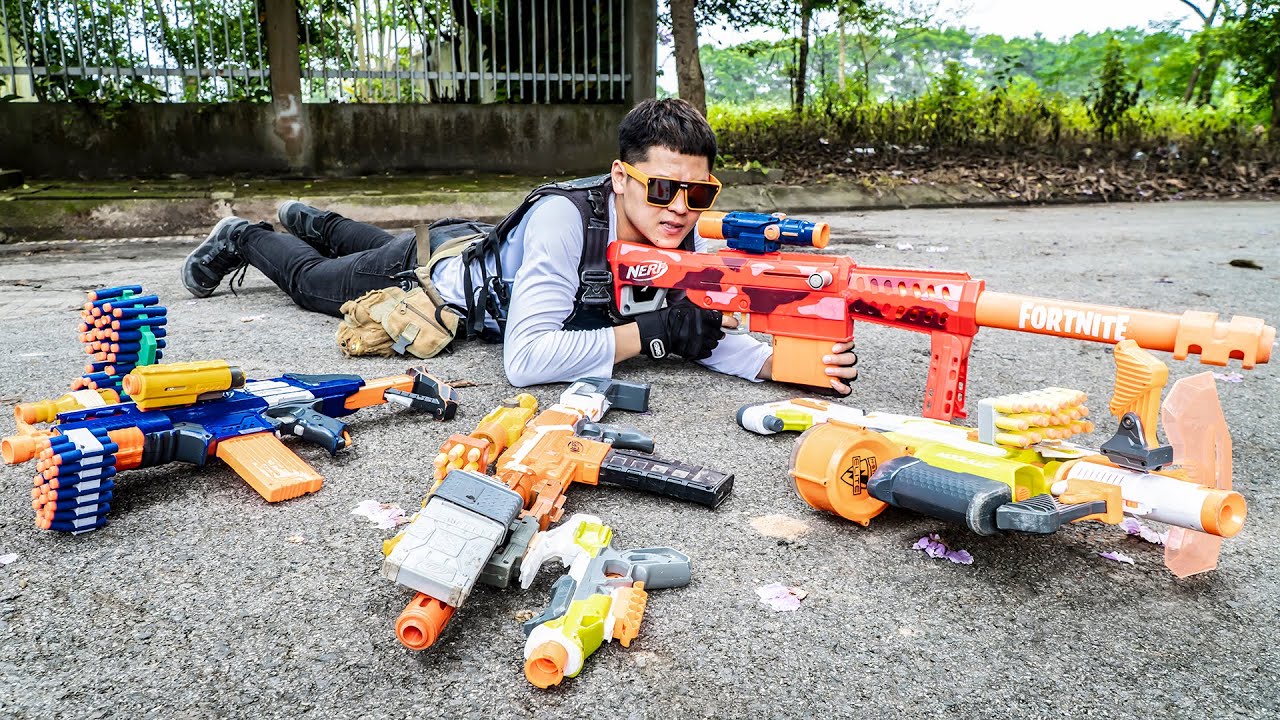 LTT Game Nerf War : Police Squad SEAL X Nerf Guns Fight Crime Group Mr ...