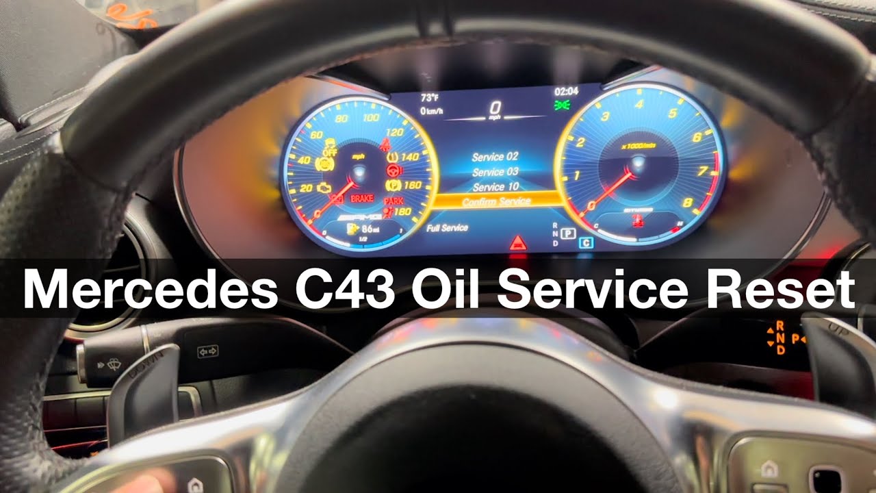 2021 Mercedes C43 AMG oil service reset 2019 -2021 e43 - YouTube