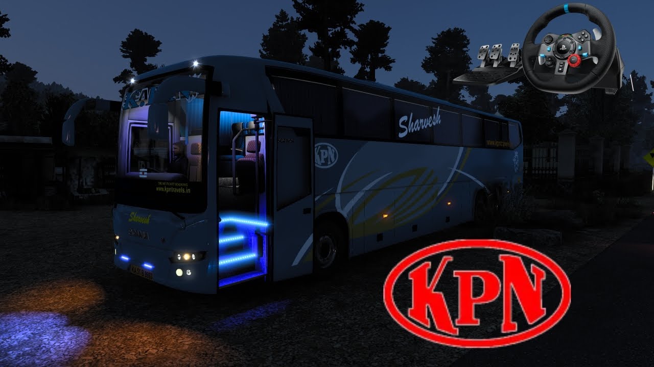 K.P.N Travels SCANIA Metrolink HD Night time ride | ETS 2 Multiplayer ...