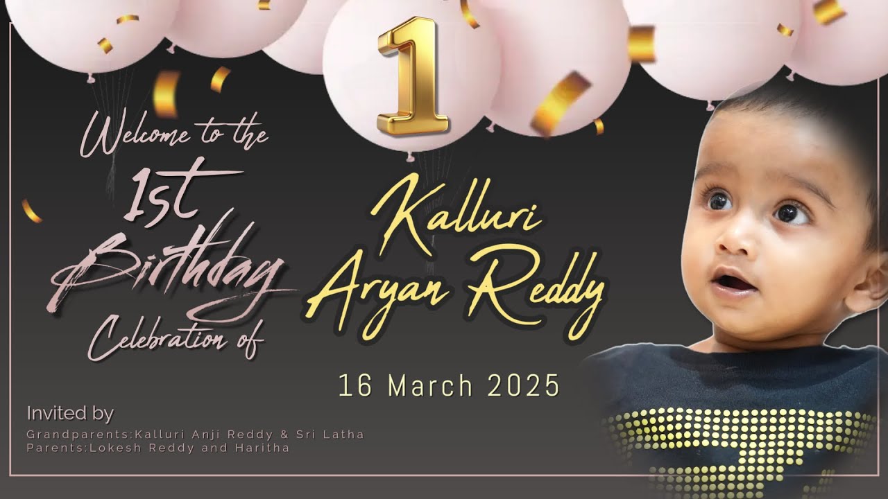 First Birthday of Kalluri Aryan Reddy | S/o Kalluri Lokesh Reddy and ...