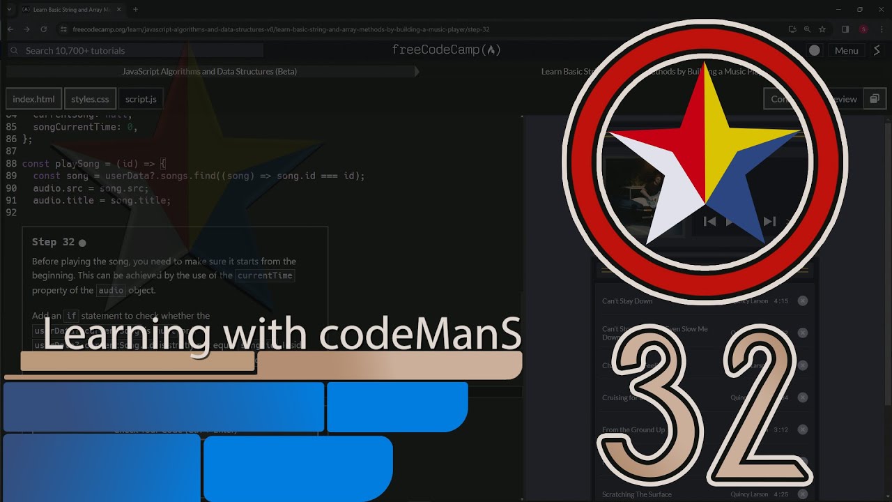 Learn Basic String and Array Methods by Building a Music Player - Step ...