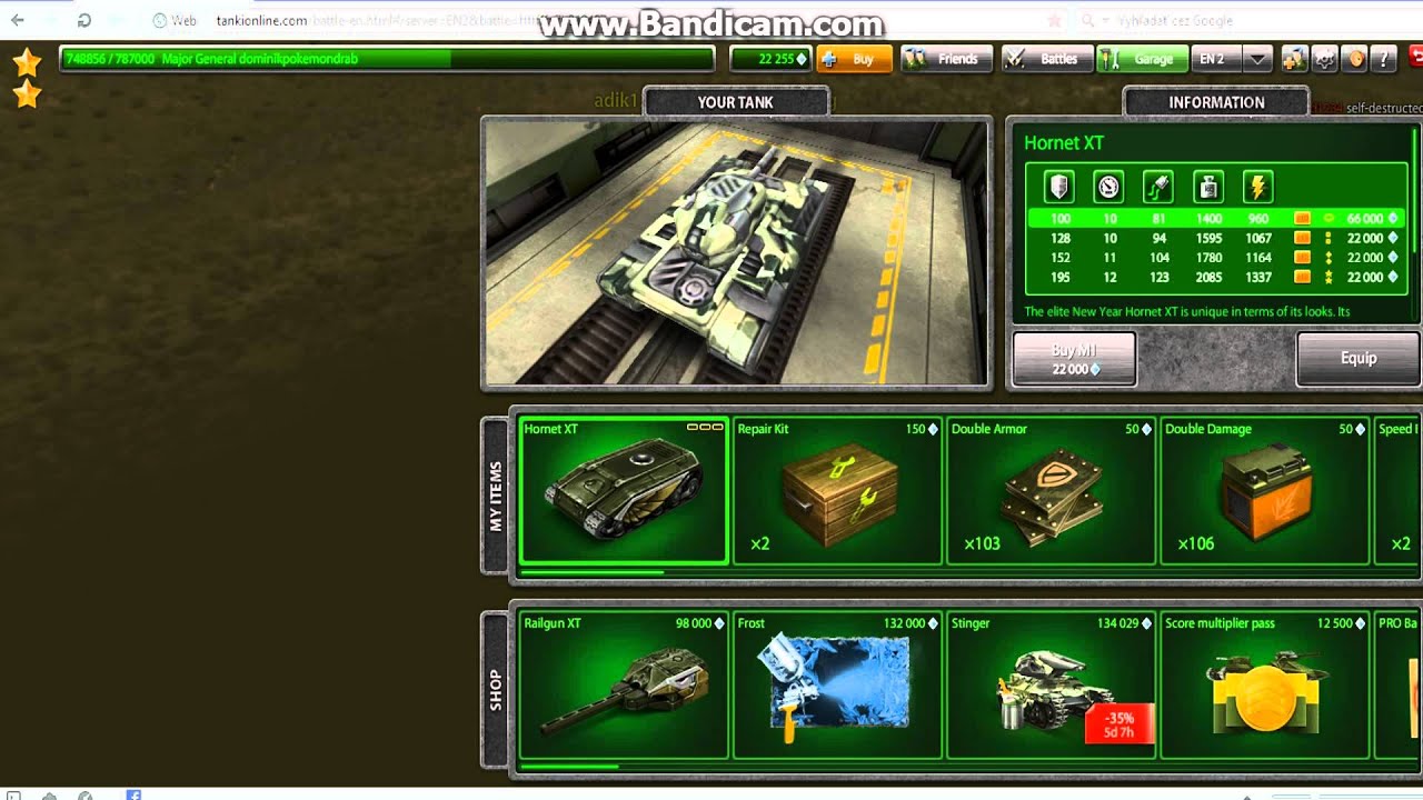 tanki online hornet XT m1 - YouTube