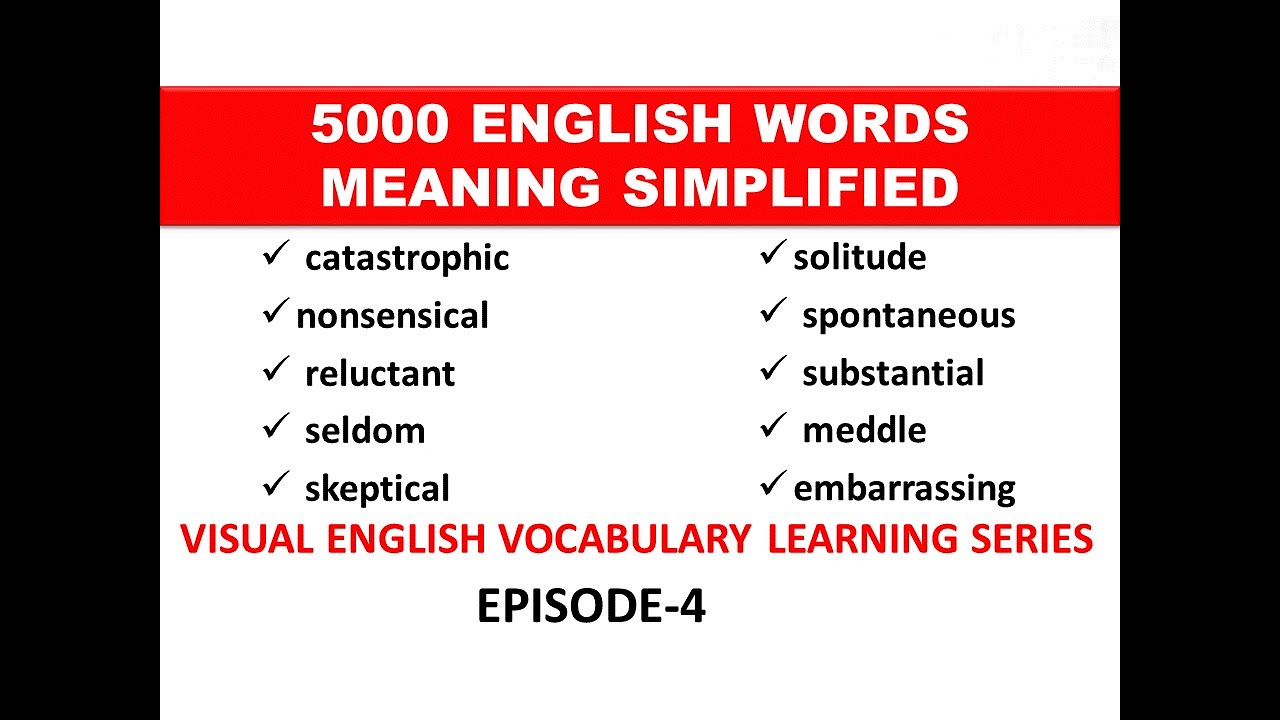 5000 Highly Used English Words | VISUAL VOCABULARY LEARNING SERIES ...
