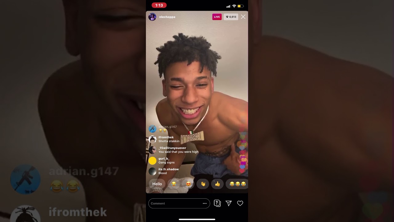 Nle Choppa Tweaking On Instagram Live Part 1 - YouTube