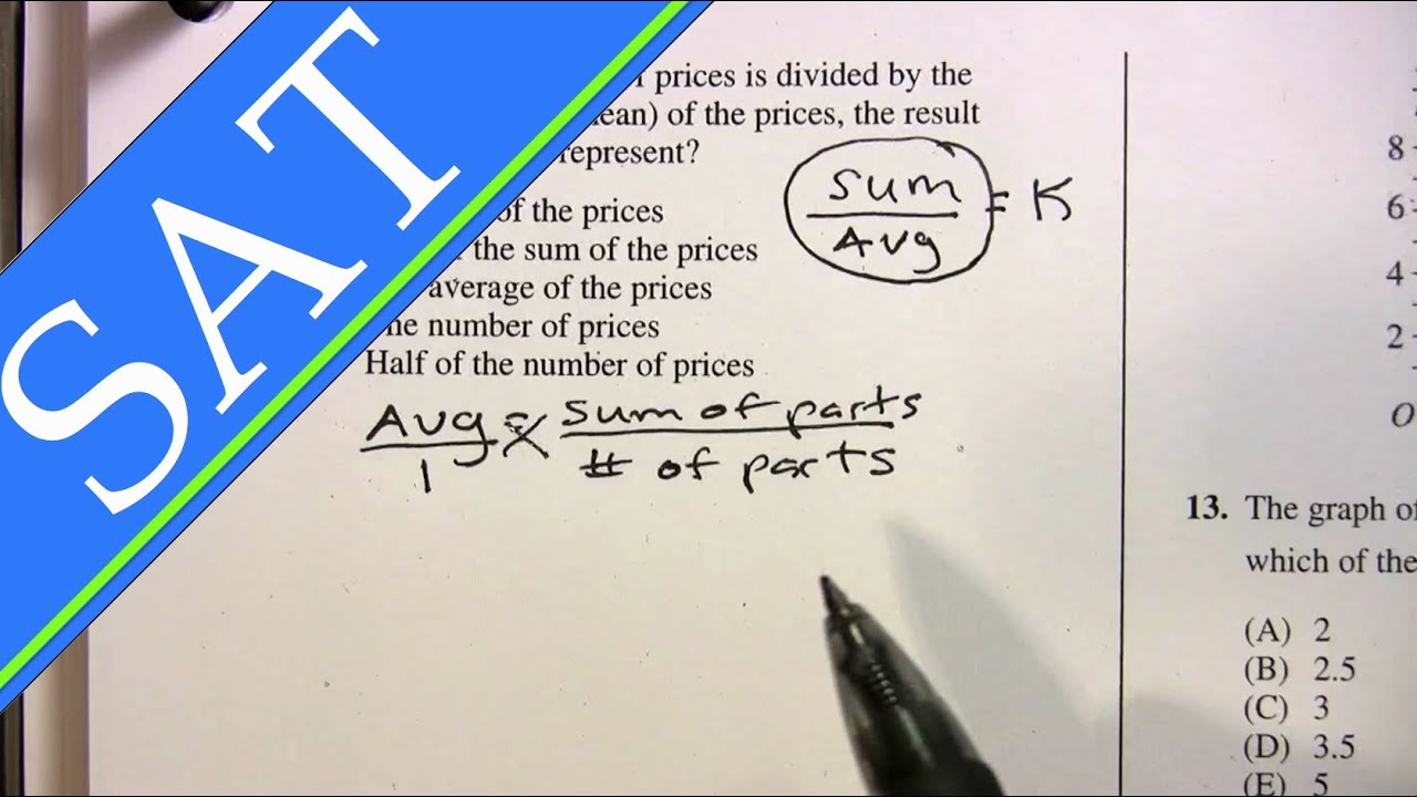 SAT - Averages - Using the Formula - YouTube
