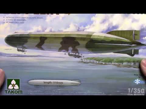 in box preview: Takom Zeppelin Q Class Airship 1:350