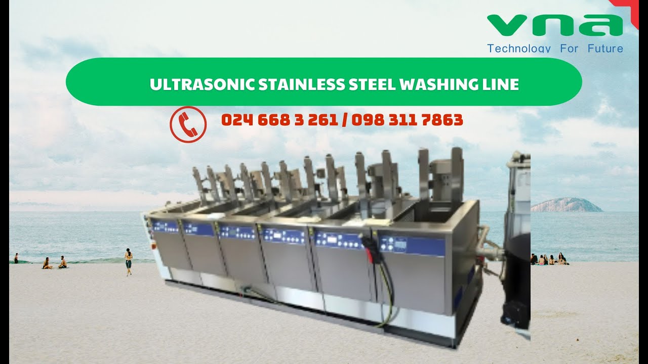 Ultrasonic stainless steel washing line - YouTube