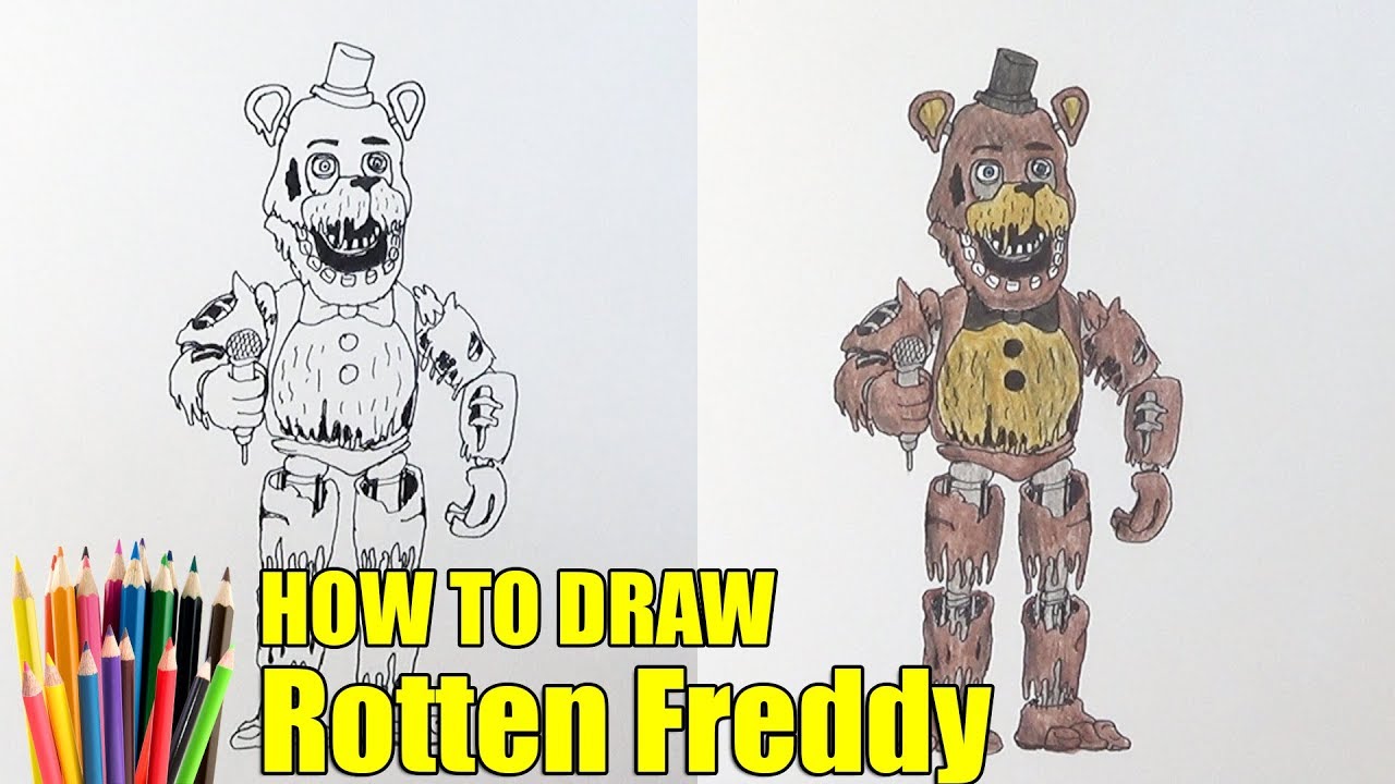 How to draw Rotten Freddy, FNAF, Как нарисовать Роттен Фредди, ФНАФ ...